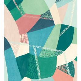 Abstract Geo Wallpaper in Flamingo by Ohpopsi | Jane Clayton