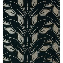 Astoria Flock Wallpaper in Jet by 1838 Wallcoverings | Jane Clayton