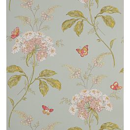 Messina Wallpaper by Colefax and Fowler in Aqua | Jane Clayton