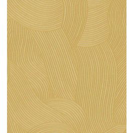 Curved Plaster Wallpaper in Yellow/Ocher by Eijffinger | Jane Clayton