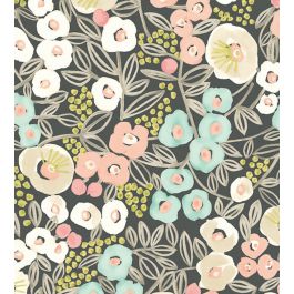 Flora Wallpaper in Midnight Blush by Ohpopsi | Jane Clayton