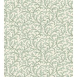 Frond Ogee Wallpaper in Radmoor Blue and Clarke White by Josephine ...