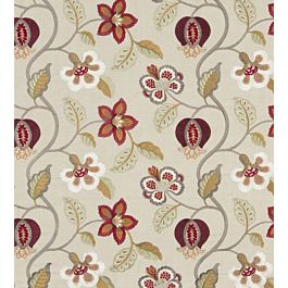 Elvaston Fabric by GP & J Baker in Red/Ivory | Jane Clayton
