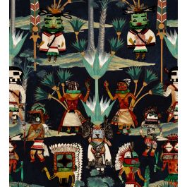 Hopi Spirit Wallpaper in Anthracite by MINDTHEGAP | Jane Clayton