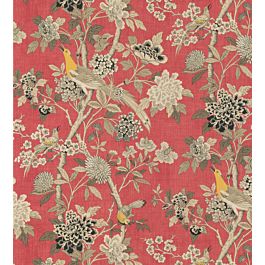 Hydrangea Bird Fabric in Old Rose by GP & J Baker | Jane Clayton