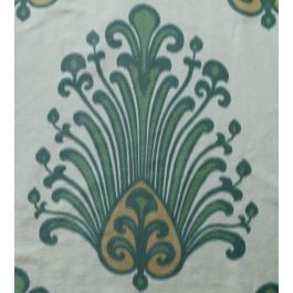 Irina Damask Fabric in Grass & Ochre by Titley and Marr | Jane Clayton