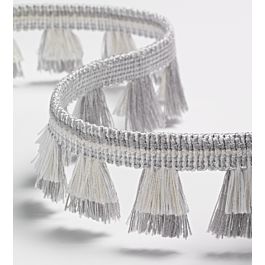 Double Fringe Trimmings by James Hare in Morandi Grey | Jane Clayton
