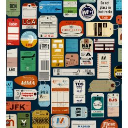 Jet Set Wallpaper in Midnight by Mini Moderns | Jane Clayton