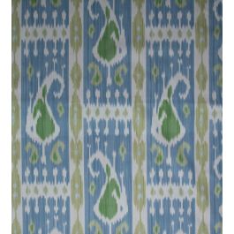 Leila Ikat Fabric in Teal & Grass by Titley and Marr | Jane Clayton