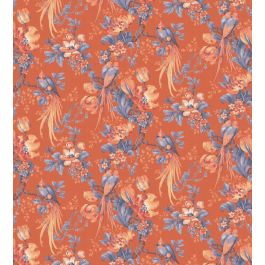 Lovebirds Wallpaper in Burnt Sienna by Divine Savages | Jane Clayton