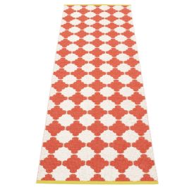 Marre Runner Rug in Coral Red/Vanilla by Pappelina | Jane Clayton