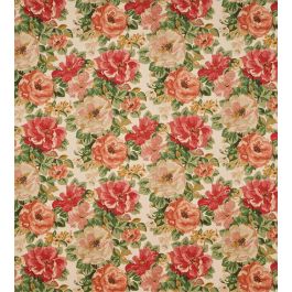 Midsummer Rose Fabric in Red/Green by Sanderson | Jane Clayton