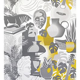 Art Room Wallpaper by Mini Moderns in Concrete | Jane Clayton