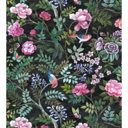 Porcelaine de Chine Velours Fabric in Noir by Designers Guild | Jane ...
