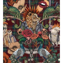 Punk Rocks Wallpaper in Wine by Brand McKenzie | Jane Clayton