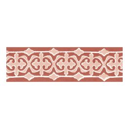 Santa Clara Tile Border Wallpaper in Red by DADO | Jane Clayton