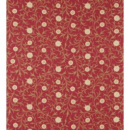 Scroll Fabric in Raspberry/Olive by Morris & Co | Jane Clayton