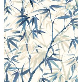 Shadow Bamboo Wallpaper in Sapphire by Ohpopsi | Jane Clayton