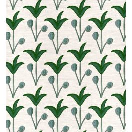 Spring Rhythm Linen Fabric in Green by Ottoline | Jane Clayton