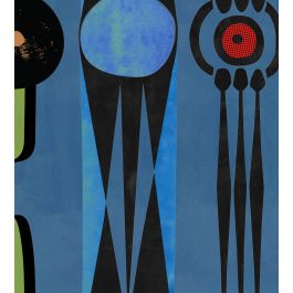 Take Five Wallpaper in Azure by MINDTHEGAP | Jane Clayton