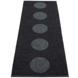 Vera 2.0 Runner Rug in Black/Black Metallic by Pappelina | Jane Clayton