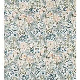 Wilhelmina Wide Width Fabric in Soft Blue/Peach by Morris & Co | Jane ...
