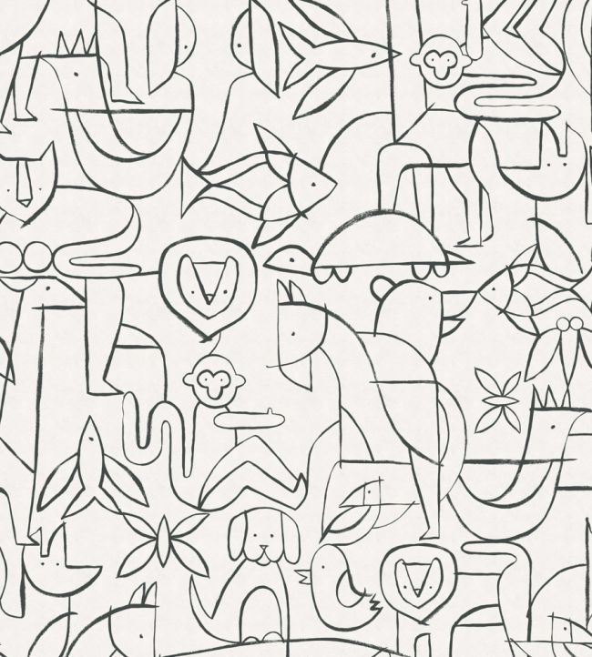 Animalia Wallpaper in Blackboard by Coordonne | Jane Clayton
