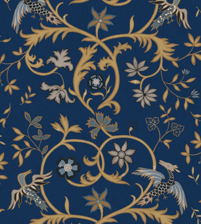 Antwerp Damask Wallpaper in Sapphire by Coordonne | Jane Clayton