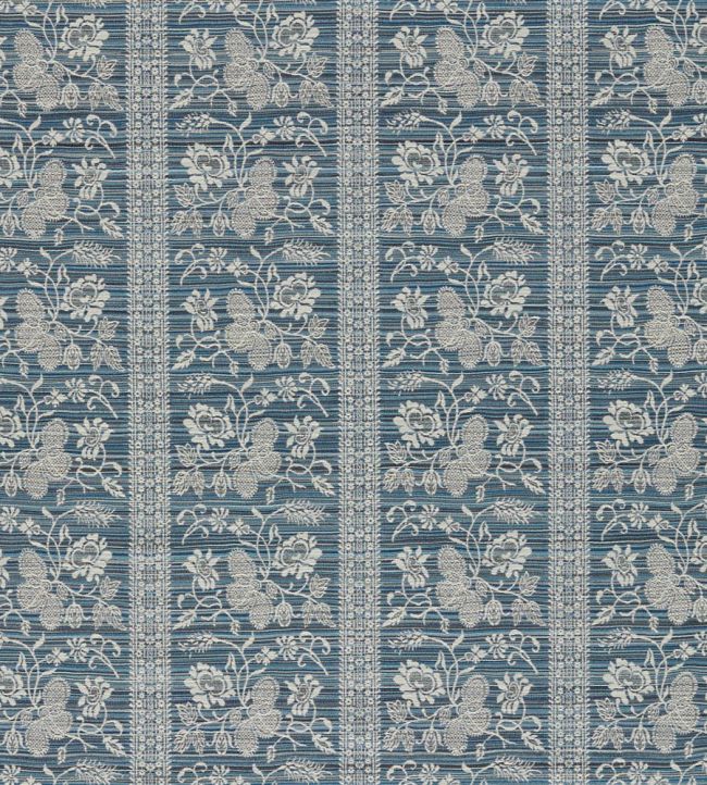 Filigree Bellagio Stripe Fabric in Blue Stone by Zoffany | Jane Clayton