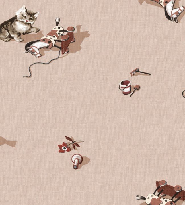 Kittens Wallpaper in Peach by Coordonne | Jane Clayton