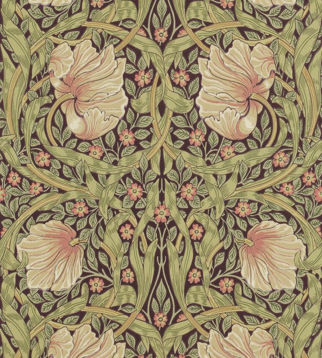 Pimpernel Wallpaper in Bullrush/Russet by Morris & Co | Jane Clayton