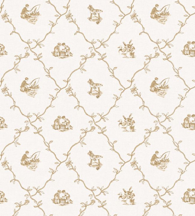 Scenes Wallpaper in Mustard by Coordonne | Jane Clayton