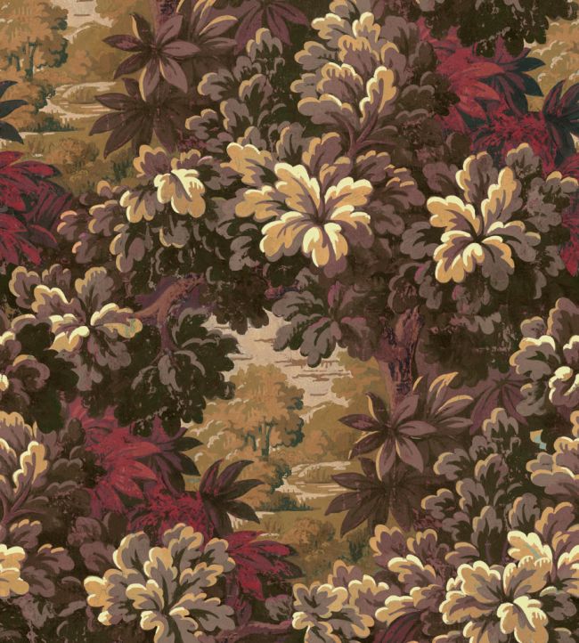 Verdure 16TH Wallpaper in Vermillion by Coordonne | Jane Clayton