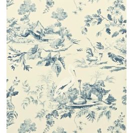 Aesop?s Fables Wallpaper in Blue by Sanderson | Jane Clayton