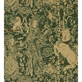 Aurelia's Grail Wallpaper in Gobelin Green/Bronze by Sanderson | Jane ...