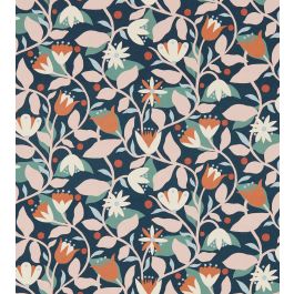 Dancing Daisies Wallpaper in Midnight by Scion | Jane Clayton