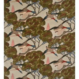 Flying Ducks Velvet Fabric by Mulberry Home in Sky | Jane Clayton