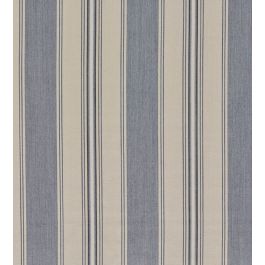 Parasol Stripe Fabric in Denim/Stone by Zoffany | Jane Clayton