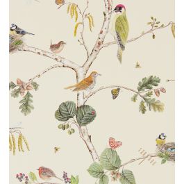 Woodland Chorus Wallpaper by Sanderson in Cream/Multi | Jane Clayton