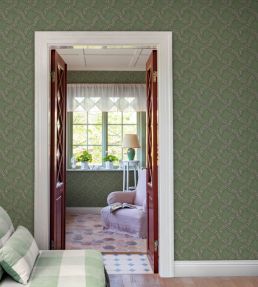 Annie Wallpaper in Green by Sandberg | Jane Clayton