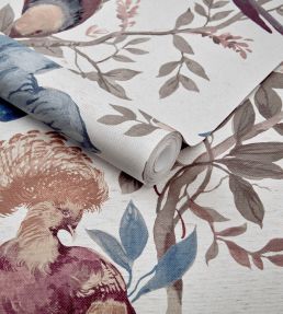 Bird Sonnet Wallpaper mural in Chambray by 1838 Wallcoverings | Jane Clayton