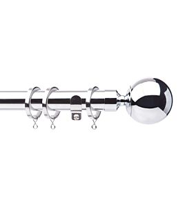 Cosmos 120cm Pole in Chrome with Ball finial by Jones | Jane Clayton