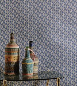 Dancing Vines Wallpaper in Sky by Christopher Farr Cloth | Jane Clayton
