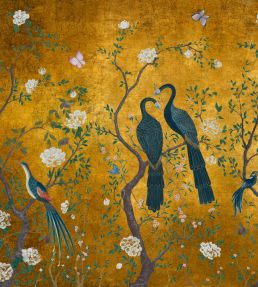 Edo Wallpaper mural in Gold by Coordonne | Jane Clayton