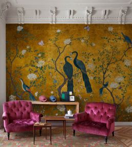 Edo Wallpaper mural in Gold by Coordonne | Jane Clayton