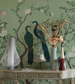 Edo Wallpaper mural in Mint by Coordonne | Jane Clayton