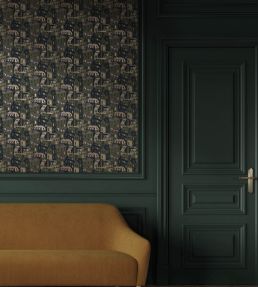 Emmas Apartment Wallpaper in Olive & Gold by Mini Moderns | Jane Clayton