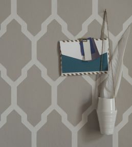Tessella Wallpaper by Farrow & Ball in Drawing Room Blue | Jane Clayton