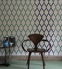 Tessella Wallpaper by Farrow & Ball in Arsenic | Jane Clayton
