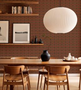 Grid Wallpaper in Clay by Coordonne | Jane Clayton